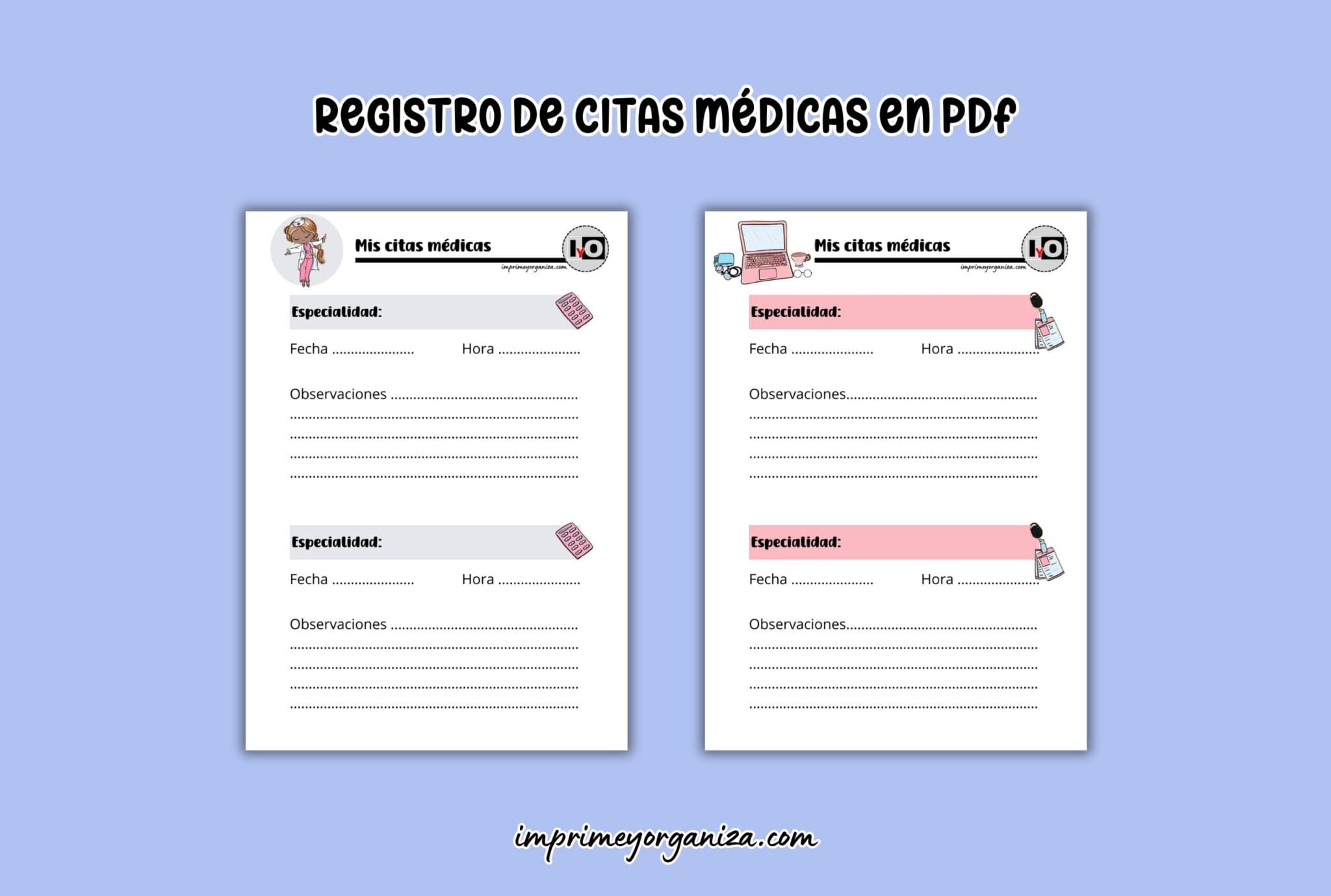 Plantillas de Registro de Citas Médicas en PDF Gratis