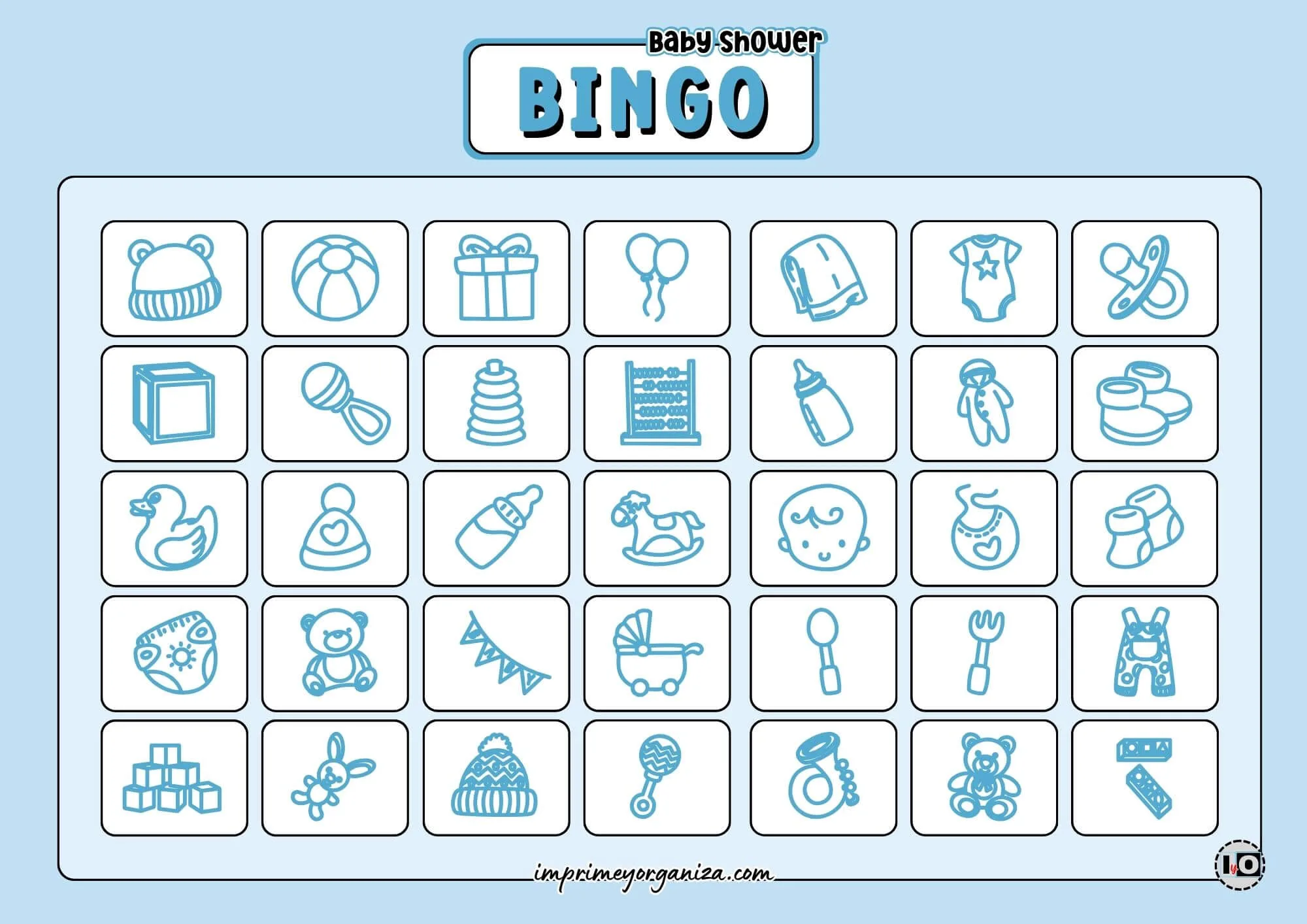 Hojas De Bingo Para Imprimir Con Juegos Para Baby Shower Lotería De