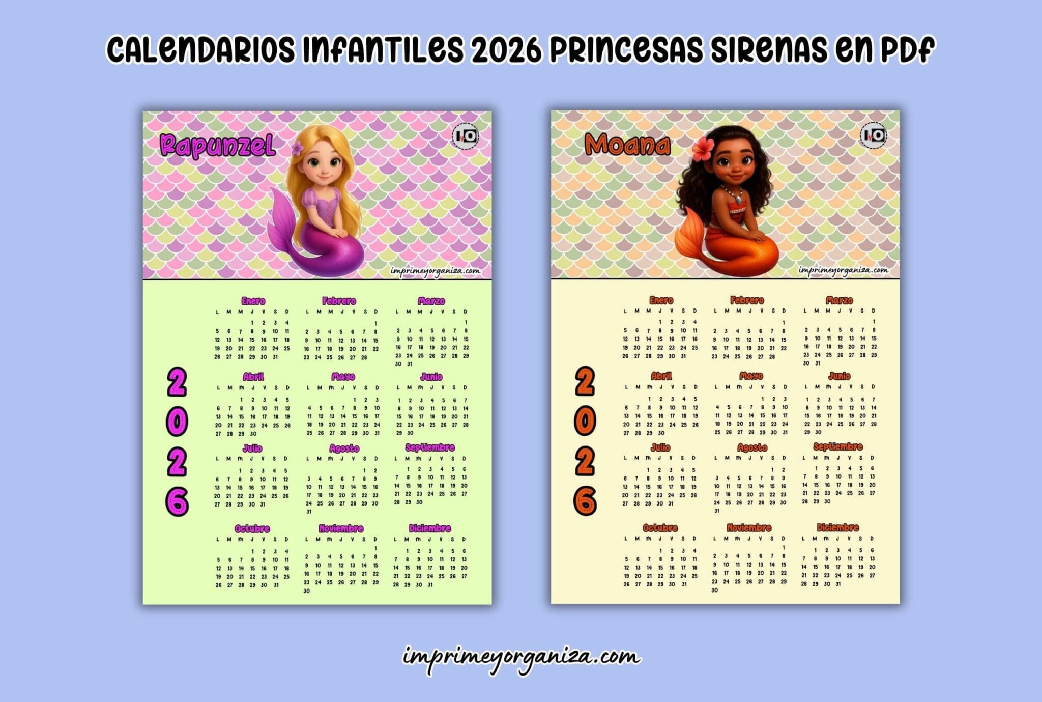 Calendarios Infantiles 2026 Personalizables en PDF [GRATIS]