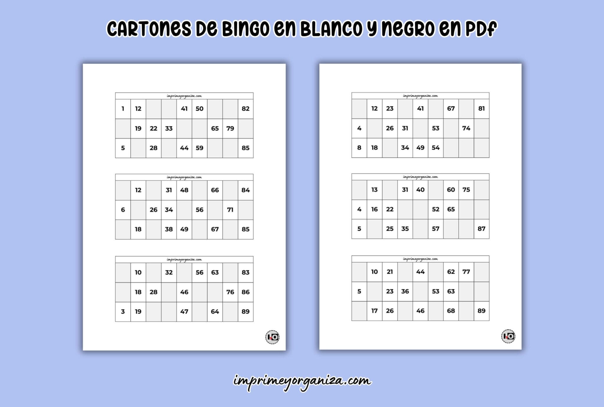 Cartones de Bingo para imprimir en PDF [GRATIS]