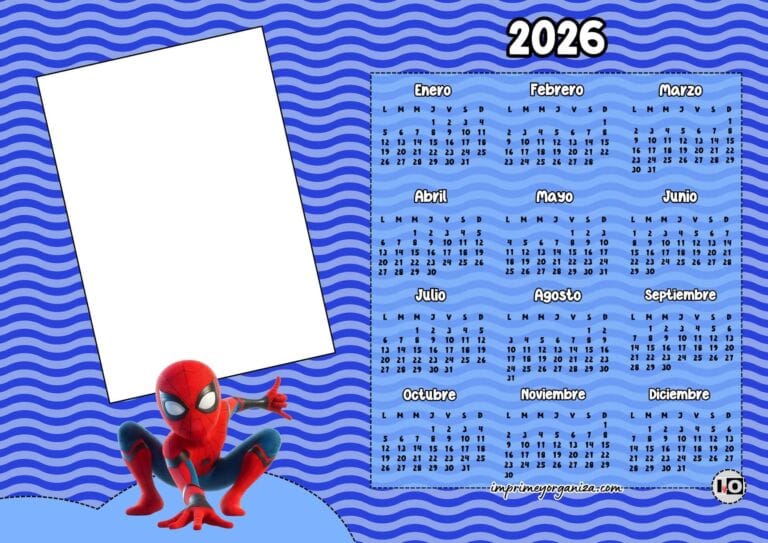 Calendarios Infantiles 2026 Personalizables en PDF [GRATIS]