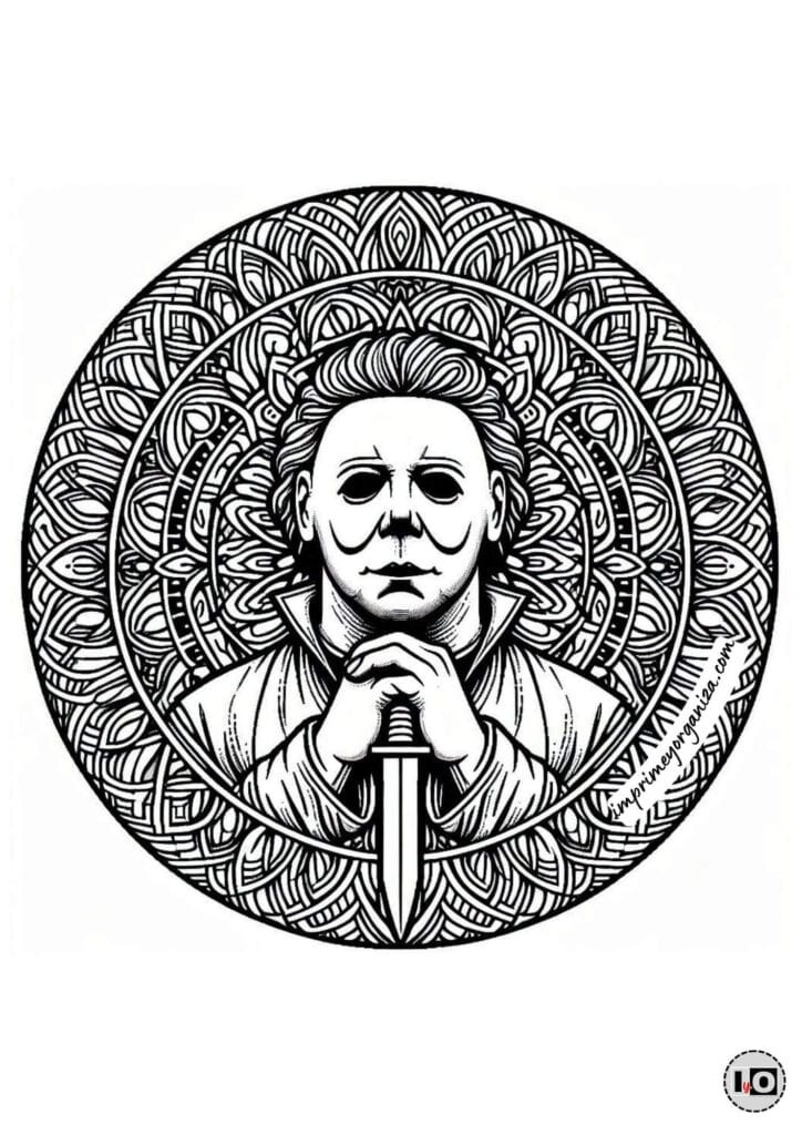 Mandalas Personajes de Terror para Imprimir en PDF [GRATIS]