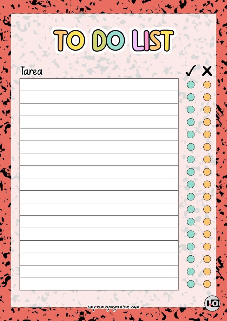 To Do List Composition Pastel para Imprimir en PDF [GRATIS]