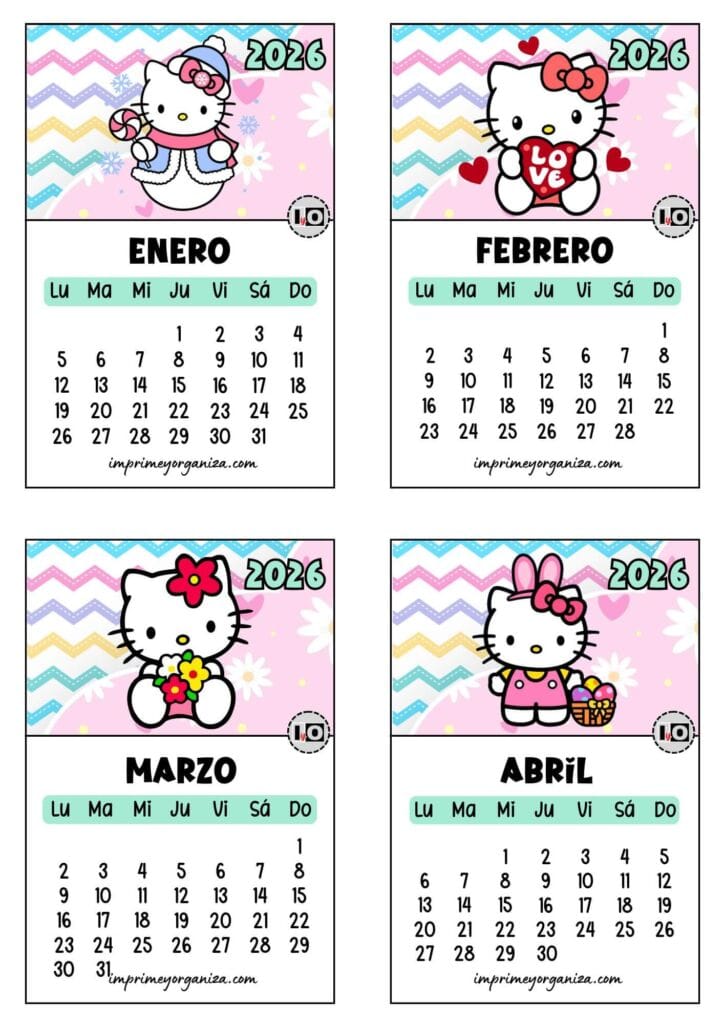Calendarios Apilables para Imprimir en PDF [GRATIS]