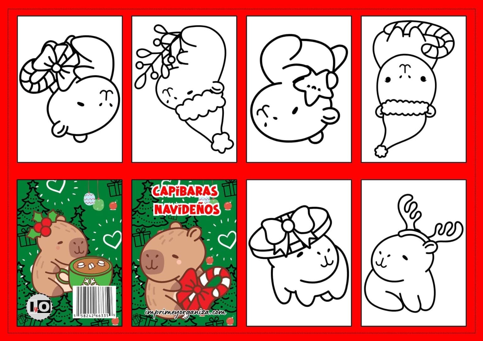 Libritos de Colorear Navideños para imprimir en PDF [GRATIS]