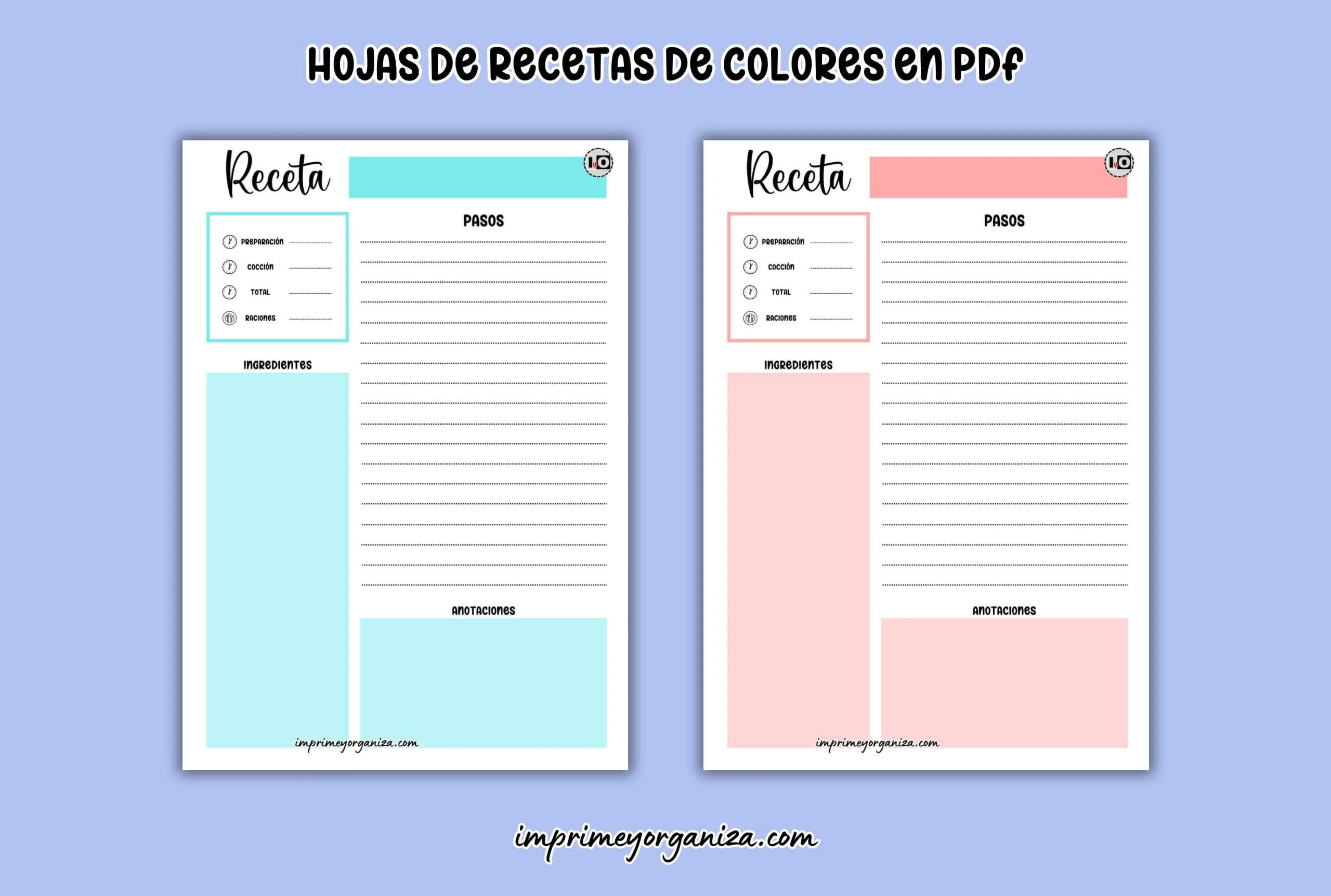 Plantilla Receta Imprimibles Recetas Tarjetas De Recetas Imprimibles