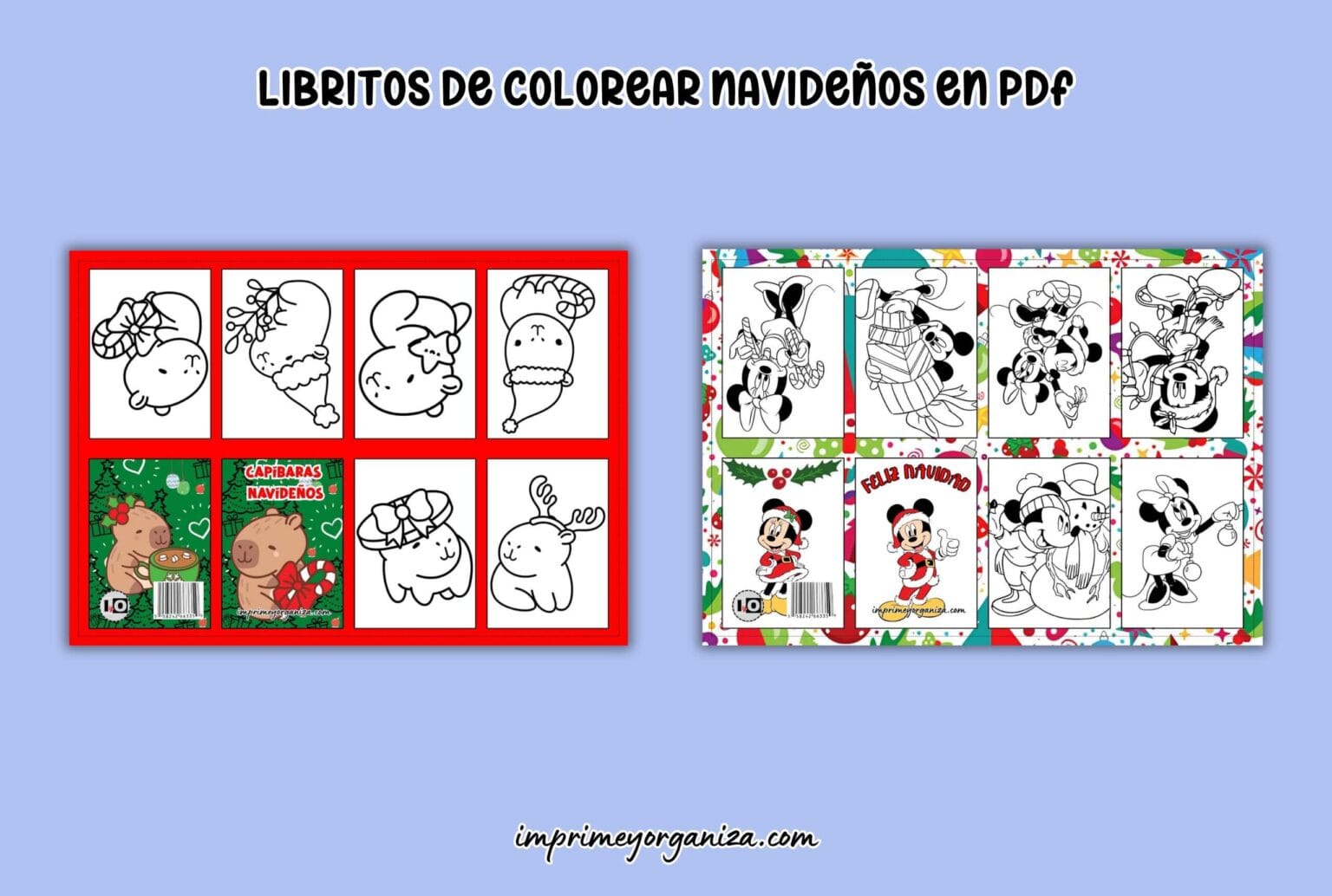 Libritos de Colorear Navideños para imprimir en PDF [GRATIS]