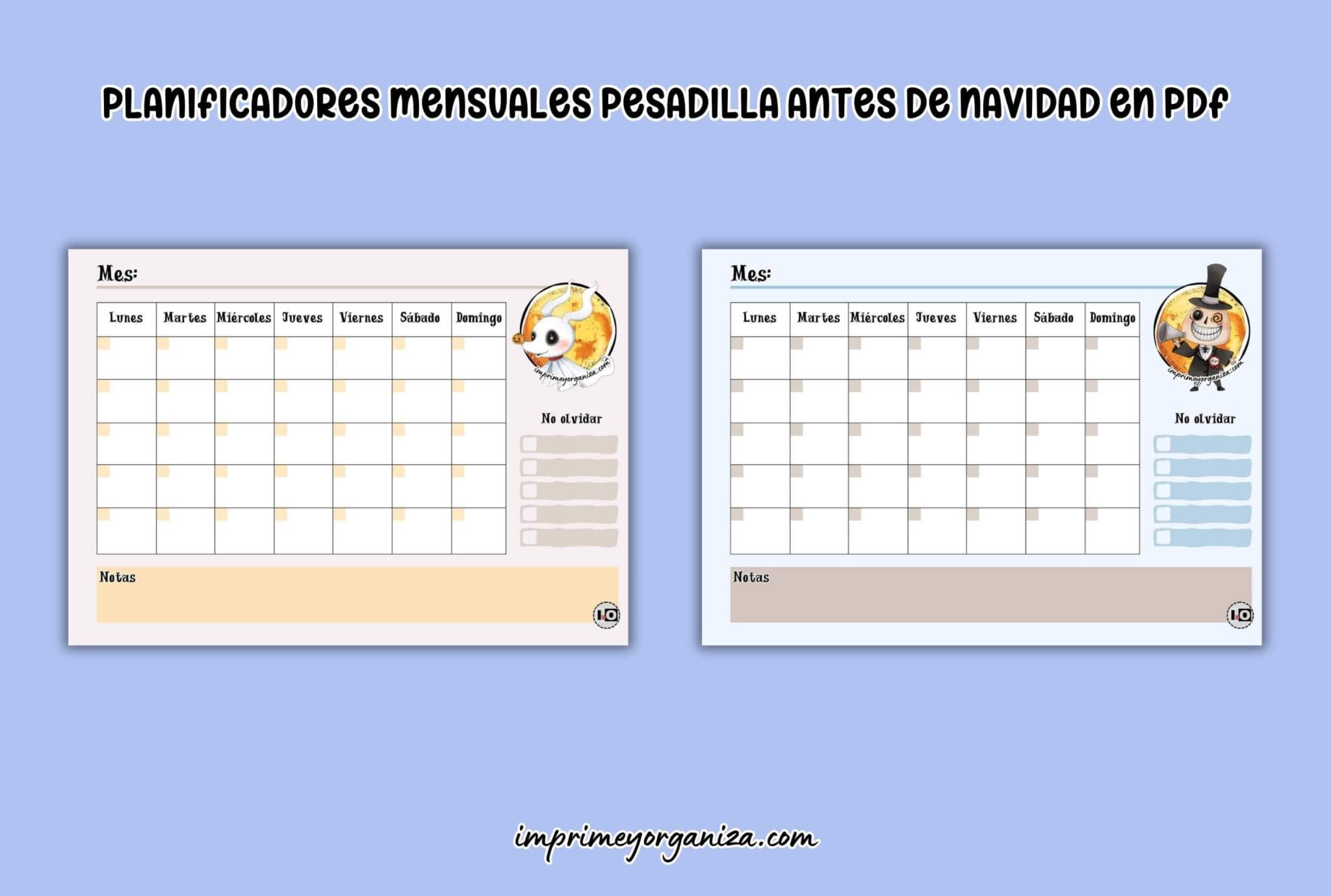 Planificadores Mensuales para Imprimir en PDF [GRATIS]
