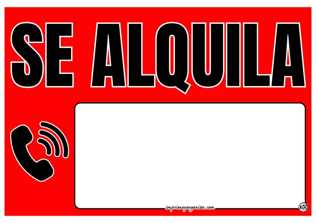 Carteles Se Alquila y Se Vende para imprimir en PDF [GRATIS]