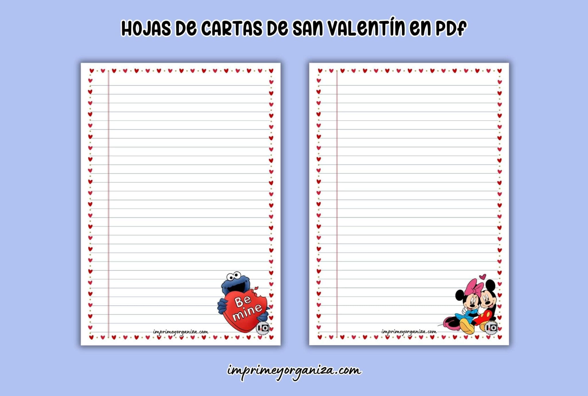Hojas de Cartas de San Valentín en PDF [GRATIS]