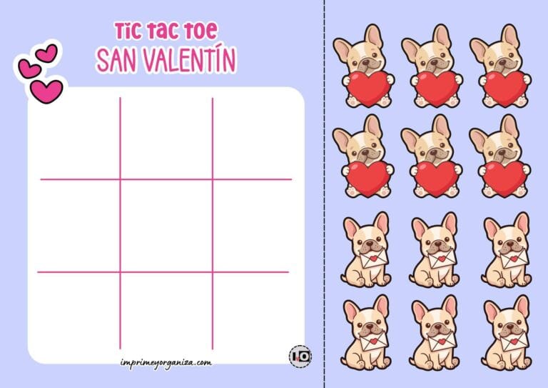 Tres en Raya de San Valentín en PDF [GRATIS]