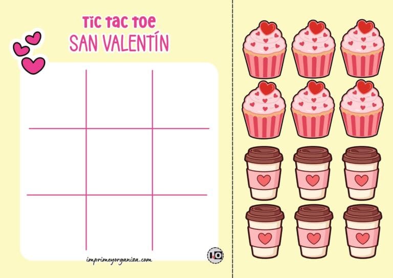 Tres en Raya de San Valentín en PDF [GRATIS]