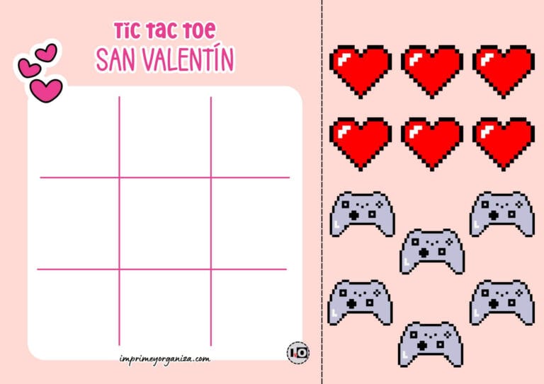 Tres en Raya de San Valentín en PDF [GRATIS]