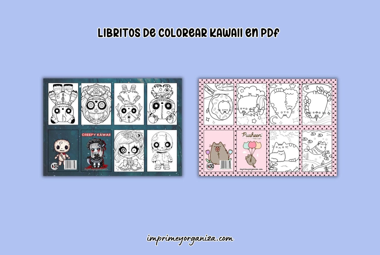 Minilibros de Colorear Kawaii en PDF [GRATIS]