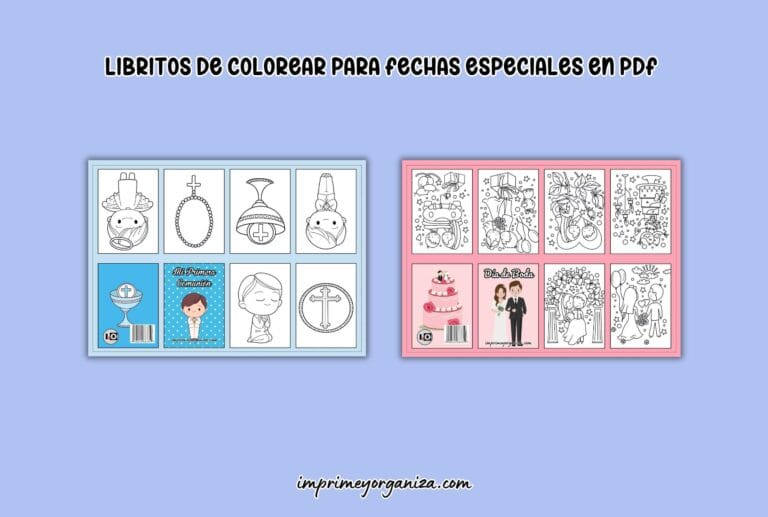Minilibros de Colorear para imprimir en PDF [GRATIS]